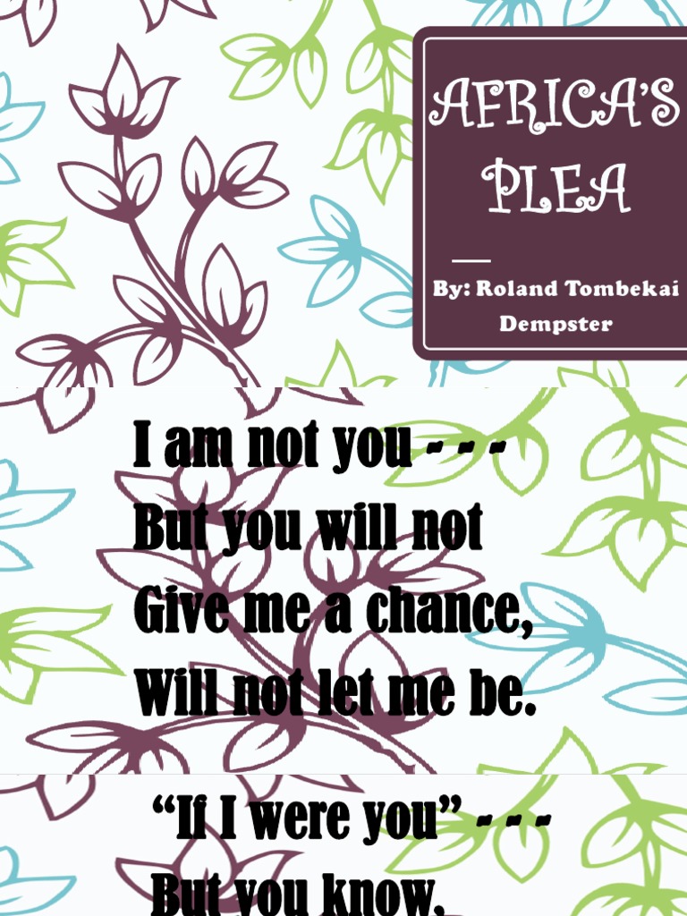 Africa's Plea for Identity | PDF | Poetry