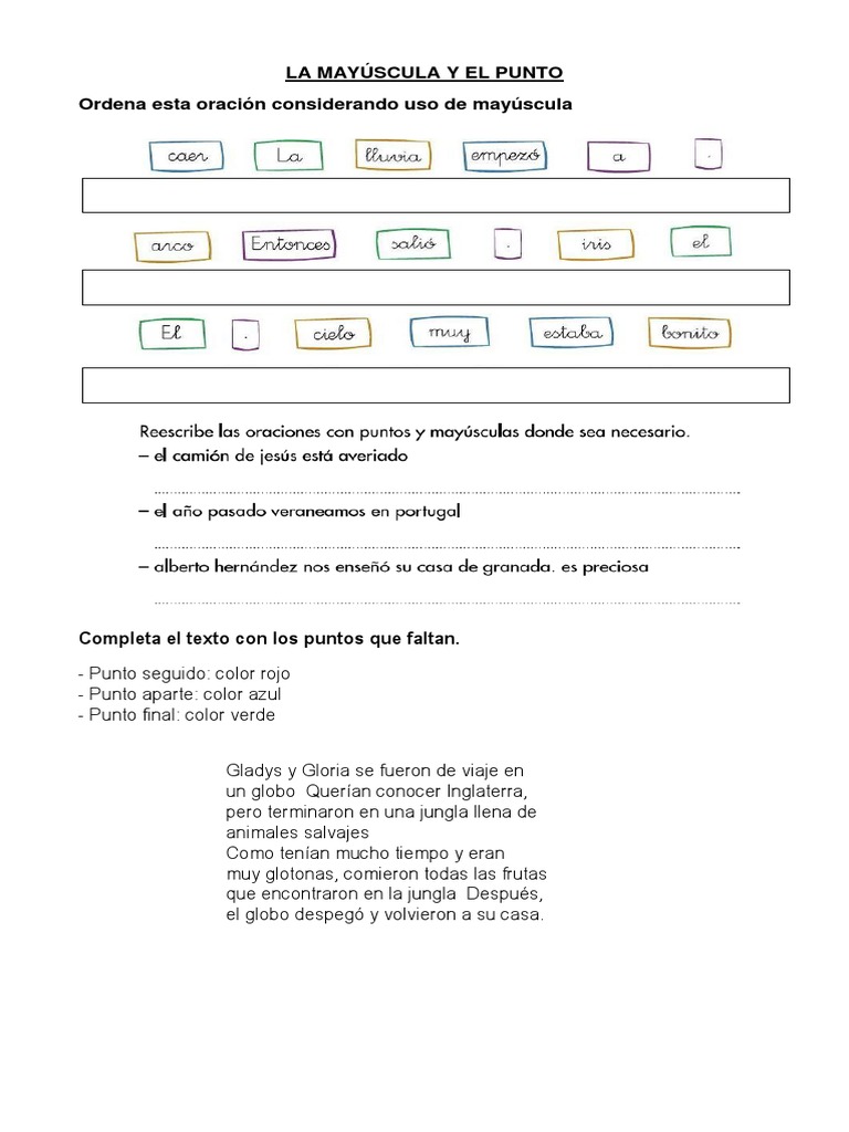 LA MAYÚSCULA Y EL PUNTO.docx | PDF