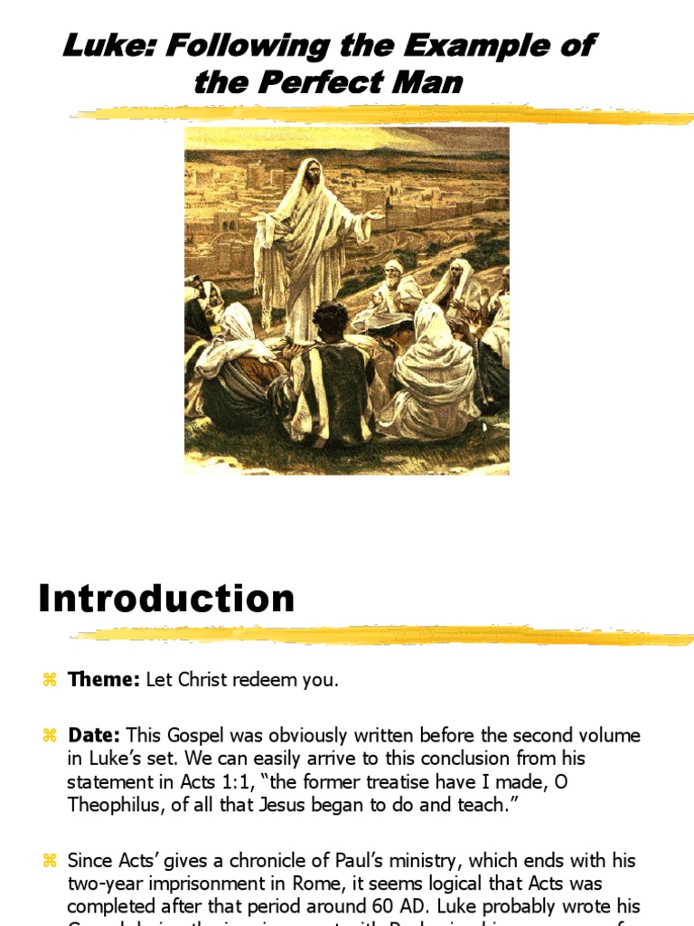 Luke: Following The Example of The Perfect Man | PDF | Gospel Of Luke ...