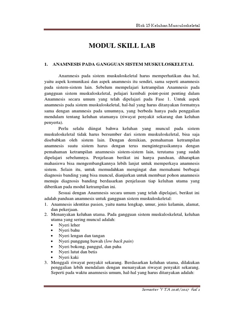 Modul Skill Lab Blok 15 | PDF