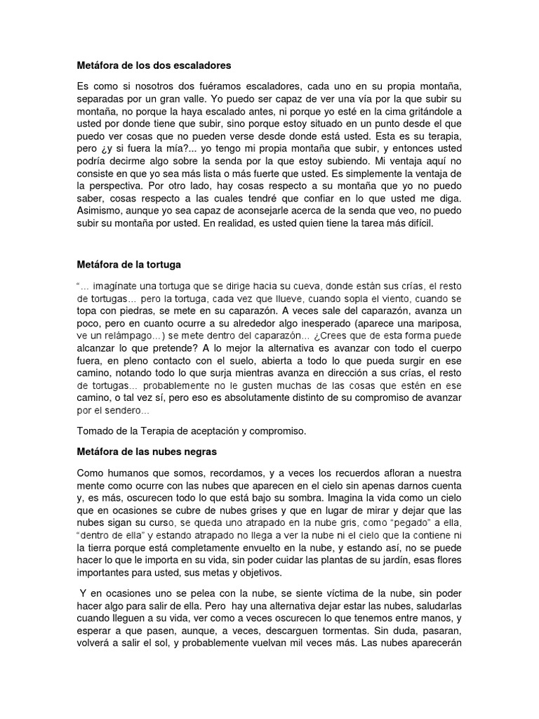 Metáforas de ACT | PDF | Metáfora | Cielo
