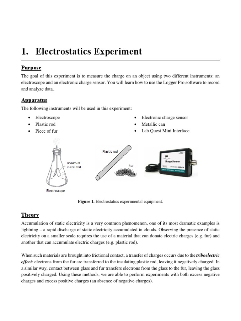 1. Electrostatics Experiment Manual | Electric Charge | Electrostatics