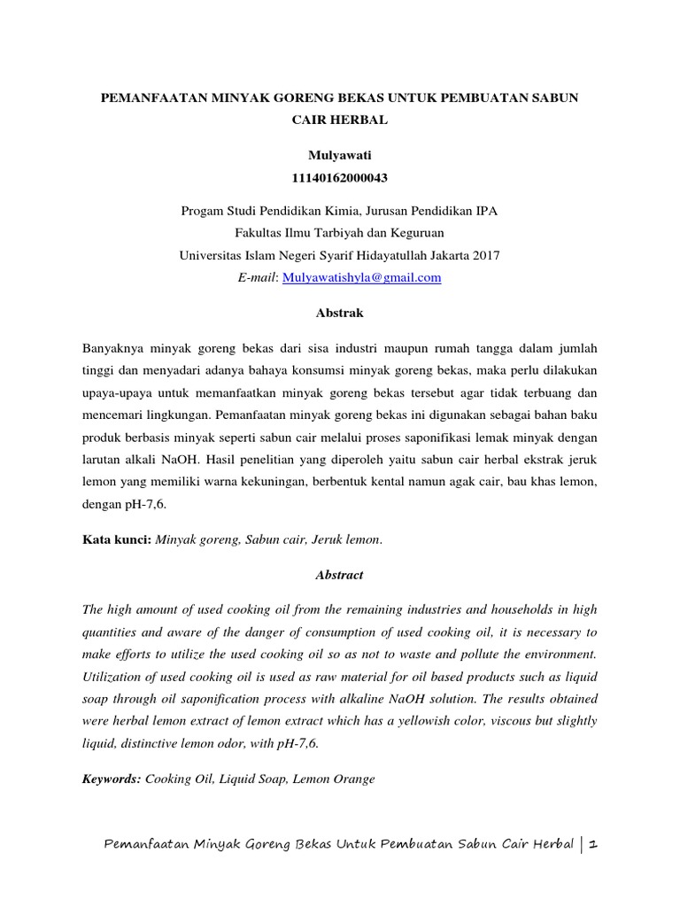 Jurnal Pembuatan Sabun Cair | PDF