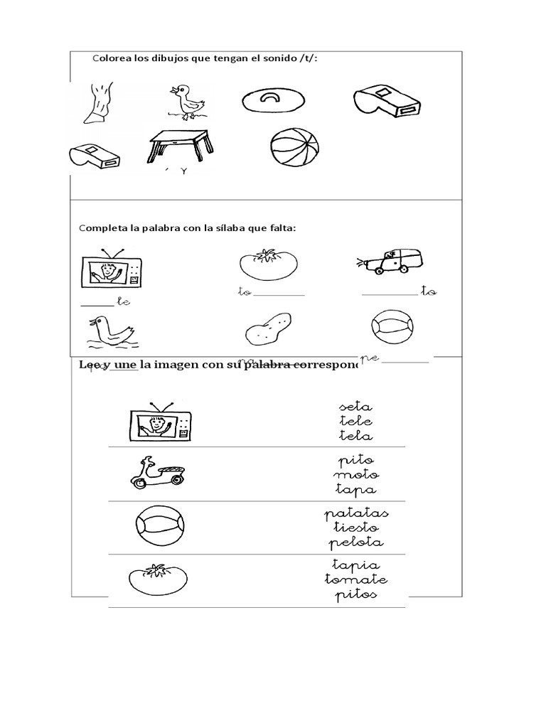 Colorea Los Dibujos Que Tengan Sonido | PDF