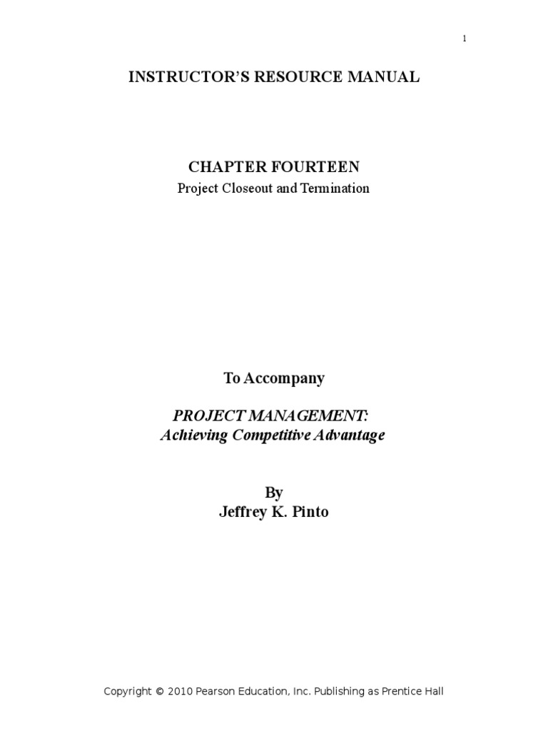 Pinto pm2 Ism ch14 | PDF | Project Management | Copyright