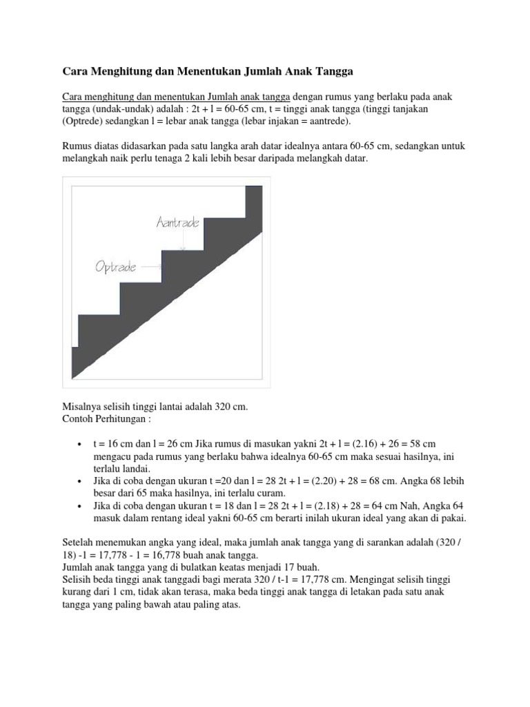 Cara Menghitung Dan Menentukan Jumlah Anak Tangga | PDF