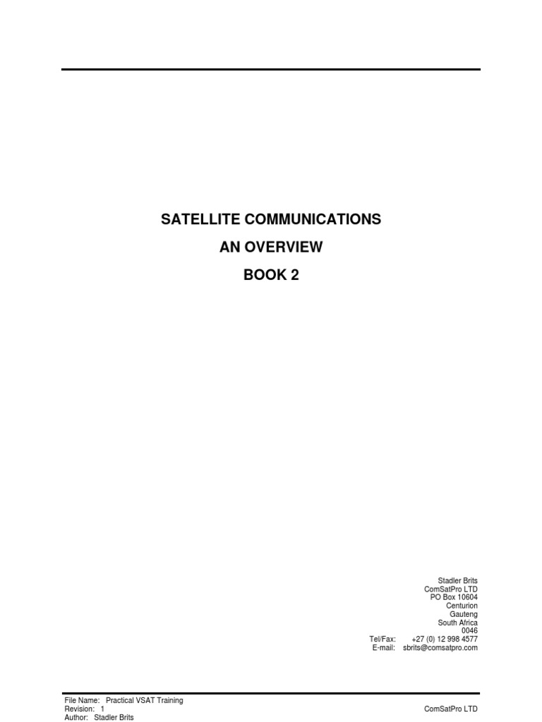 Satellite Communications Theory - Book 2 | PDF | Very Small Aperture ...