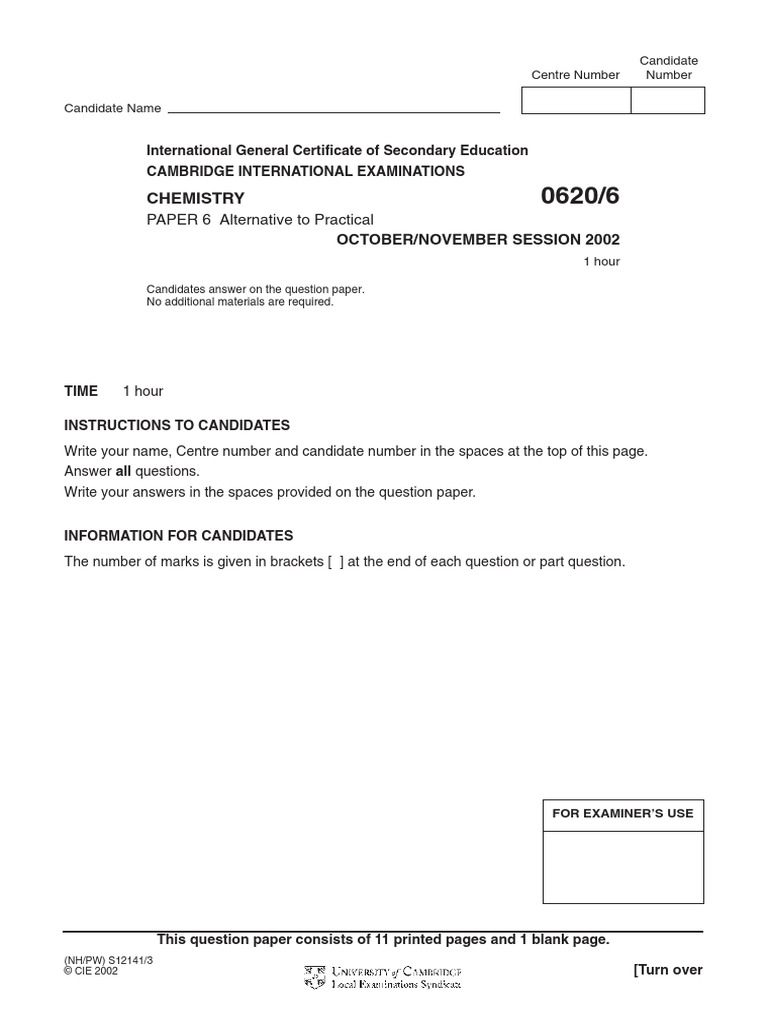 0620 w02 QP 6 PDF | PDF