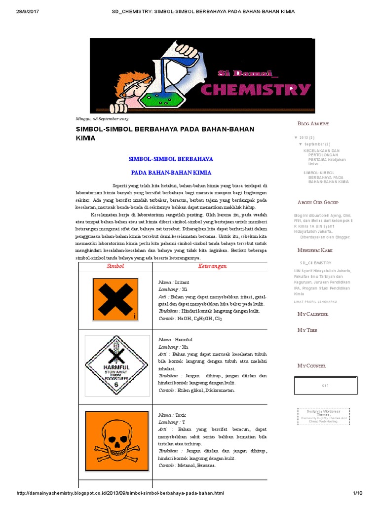 Simbol-Simbol Berbahaya Pada Bahan-Bahan Kimia | PDF