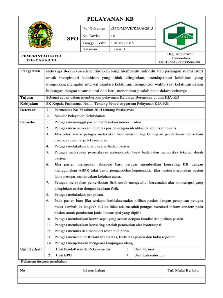 6 Sop Pelayanan KB PDF | PDF