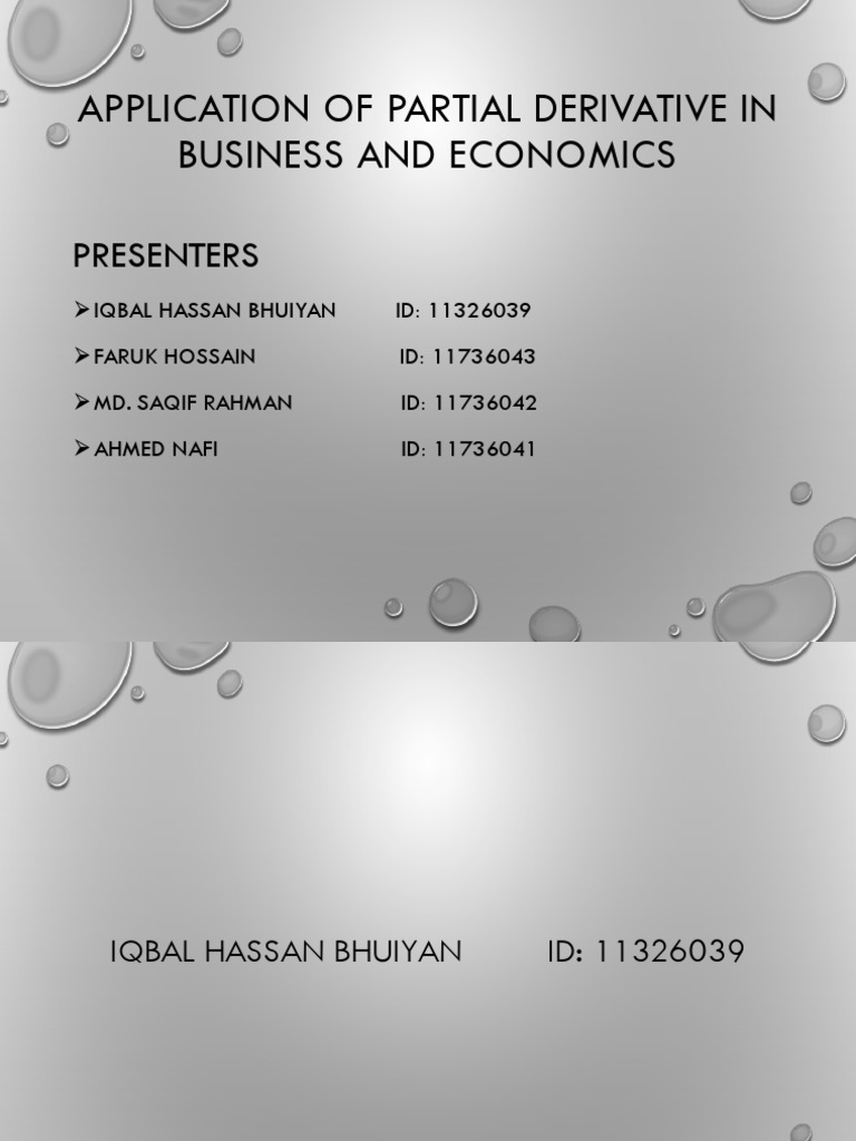 Partial Derivatives in Business & Economics | PDF | Derivative | Utility