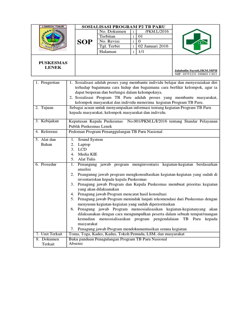 Sop TB | PDF