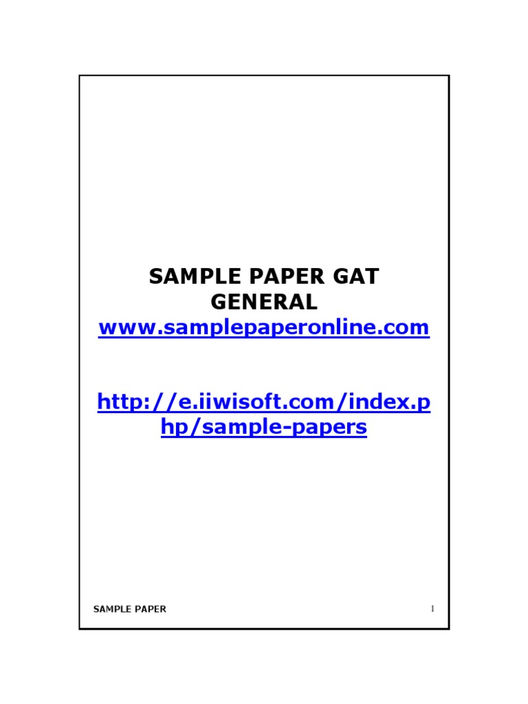 Sample Paper Gat General | PDF