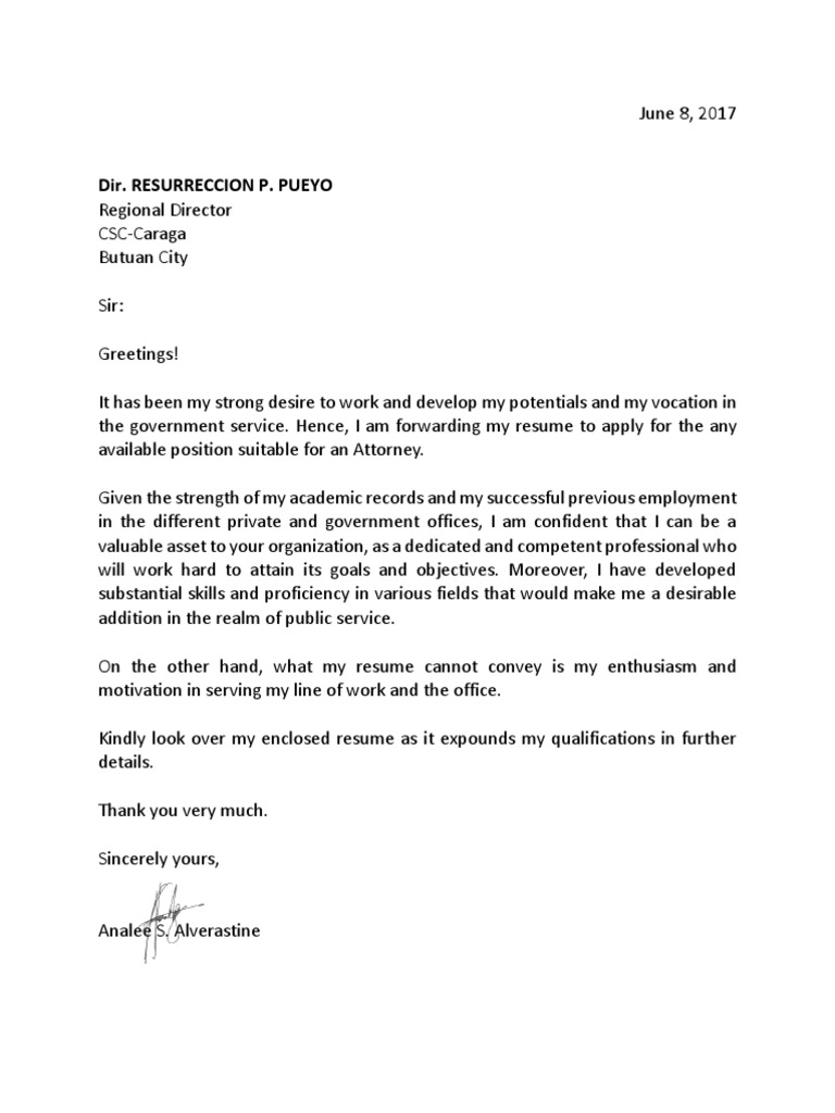 Application for Attorney Position in CSC | PDF | Career & Growth