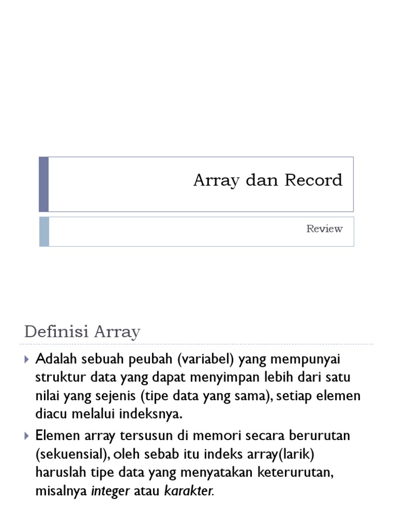 Review Array Dan Record | PDF