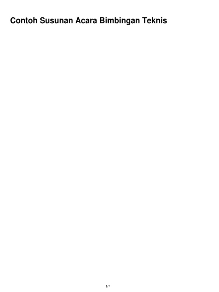 Contoh Susunan Acara Bimbingan Teknis | PDF