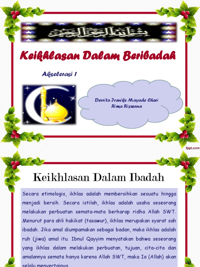 Keikhlasan Dalam Beribadah | PDF