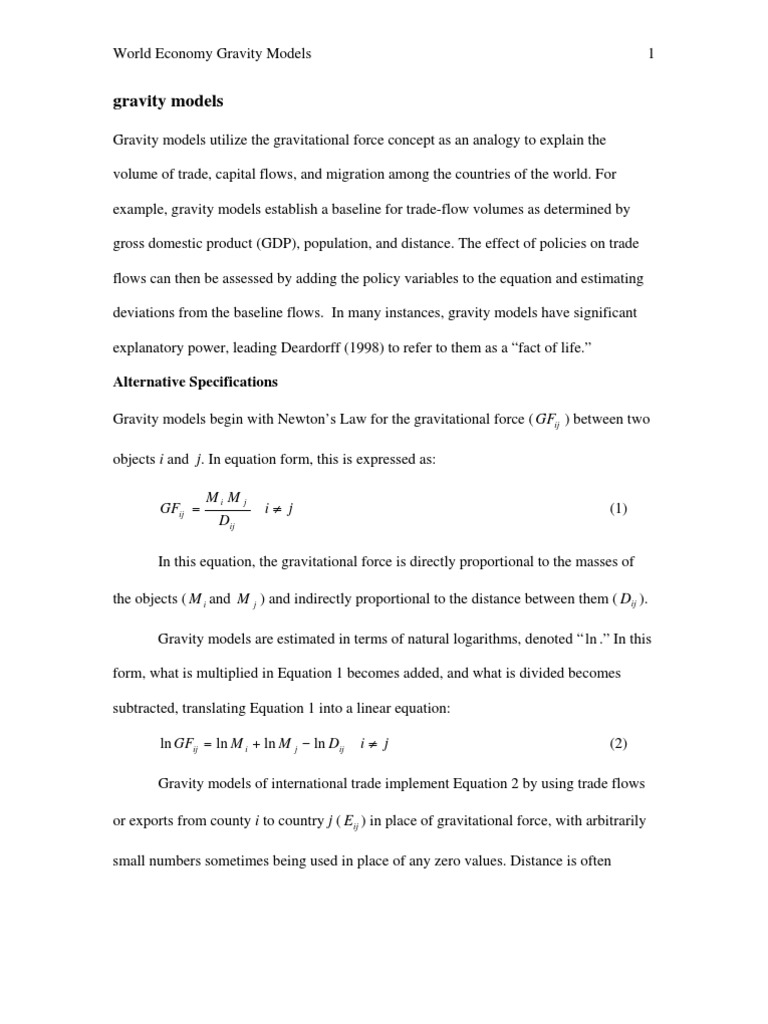 Gravity Model of Trade2 | PDF | Economics | Economies