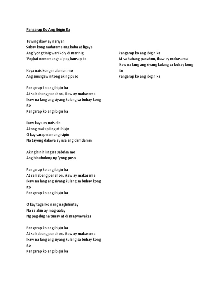 Pangarap Ko Ang Ibigin Ka | PDF