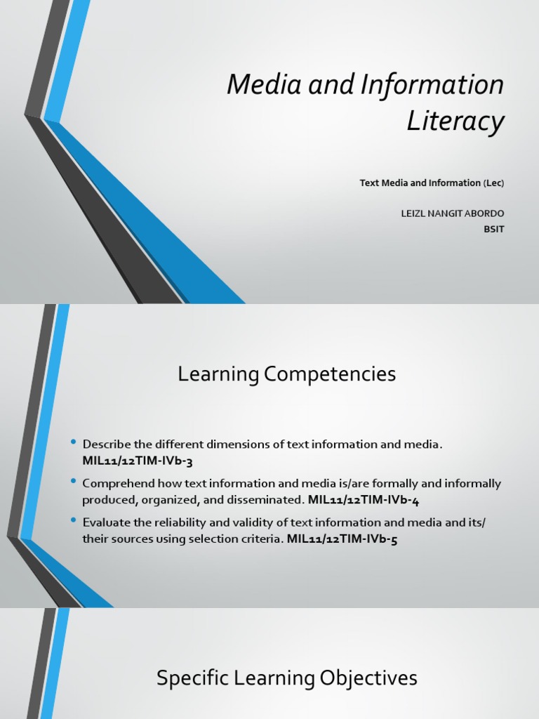 Text Media and Information (Lec) | Typefaces | Mass Media