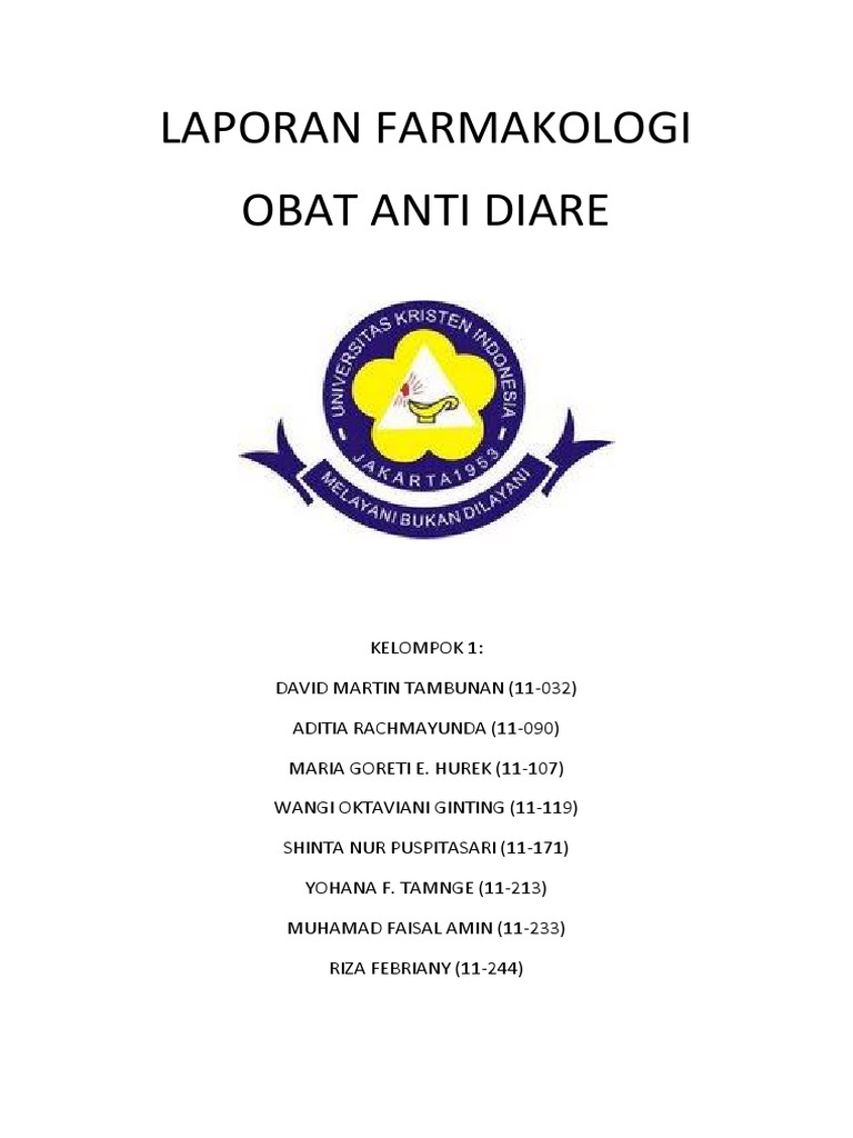 LAPORAN FARMAKOLOGI Antidiare | PDF