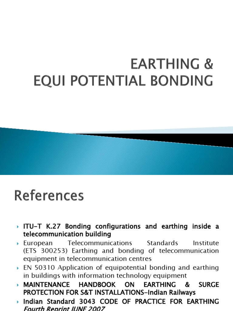Earthing & Equi Potential Bonding | PDF | Electrical Conductor ...