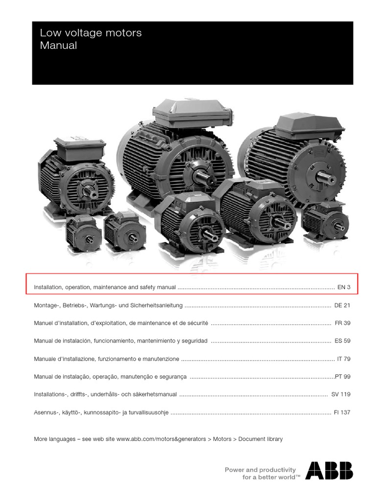 Standard - LV - Motors - Manual - EN - 01 - 2009 Rev D PDF | PDF