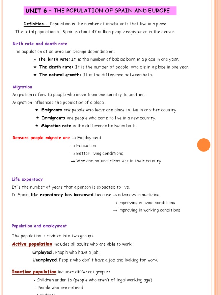 Social Science 5º - Unit 6 | PDF | Spain | Human Migration