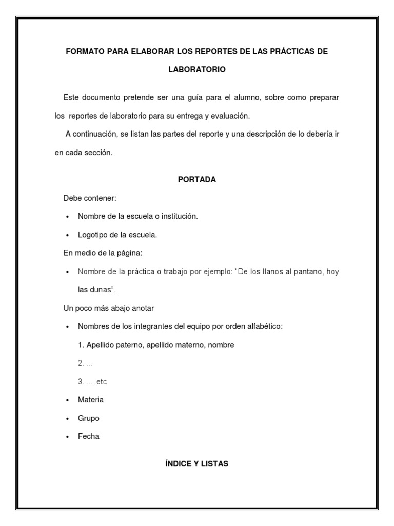 Como Hacer Mi Reporte de Practica | PDF | Laboratorios | Teoría