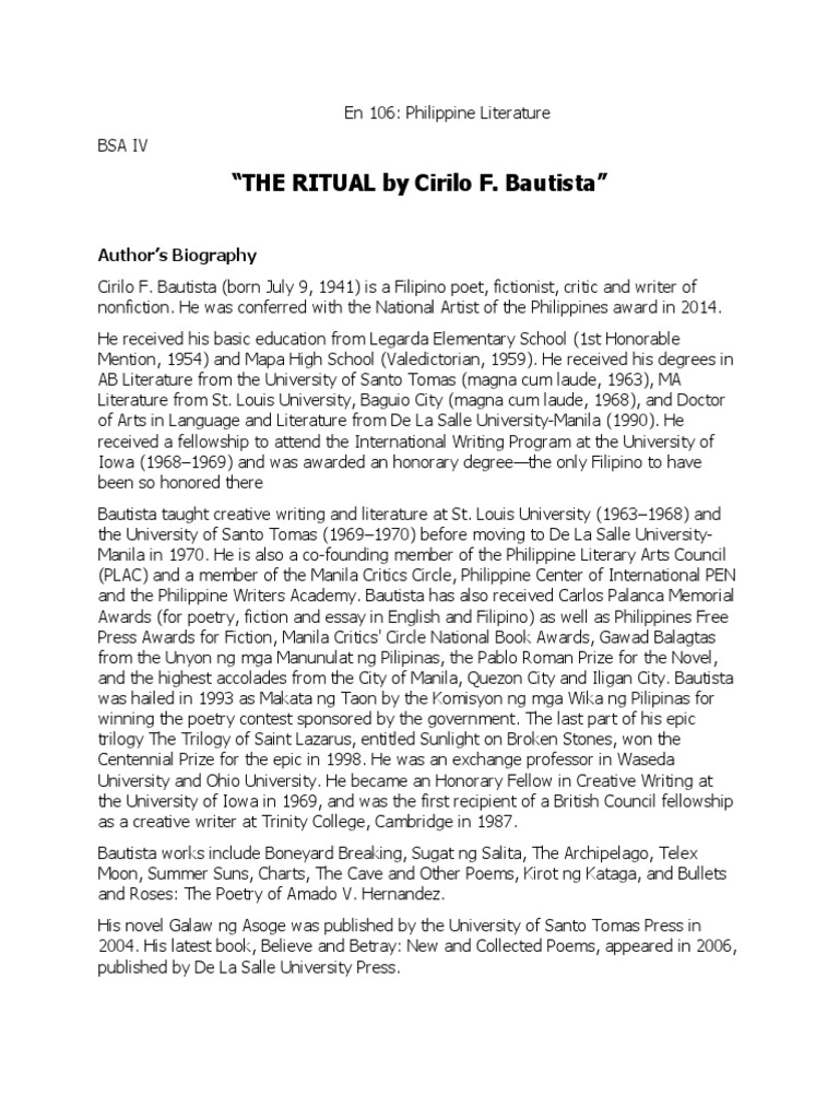 The Ritual | PDF | Poetry