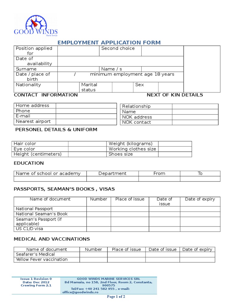 GWMS-Employment Application Form | PDF