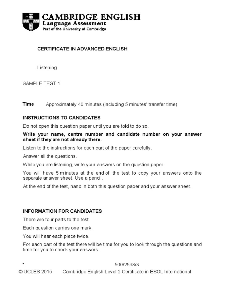 Cambridge-English-Advanced-Sample-Paper-1-Listening v2 PDF | PDF