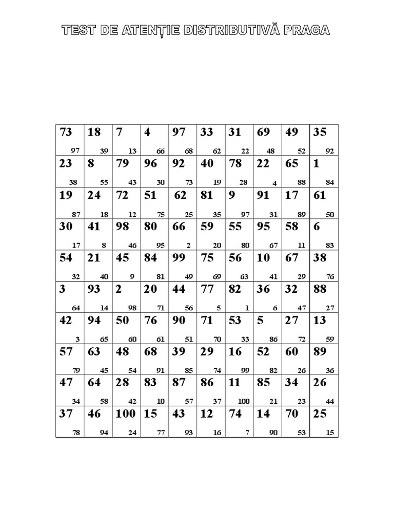 Test Praga Cu Foaie de Raspuns