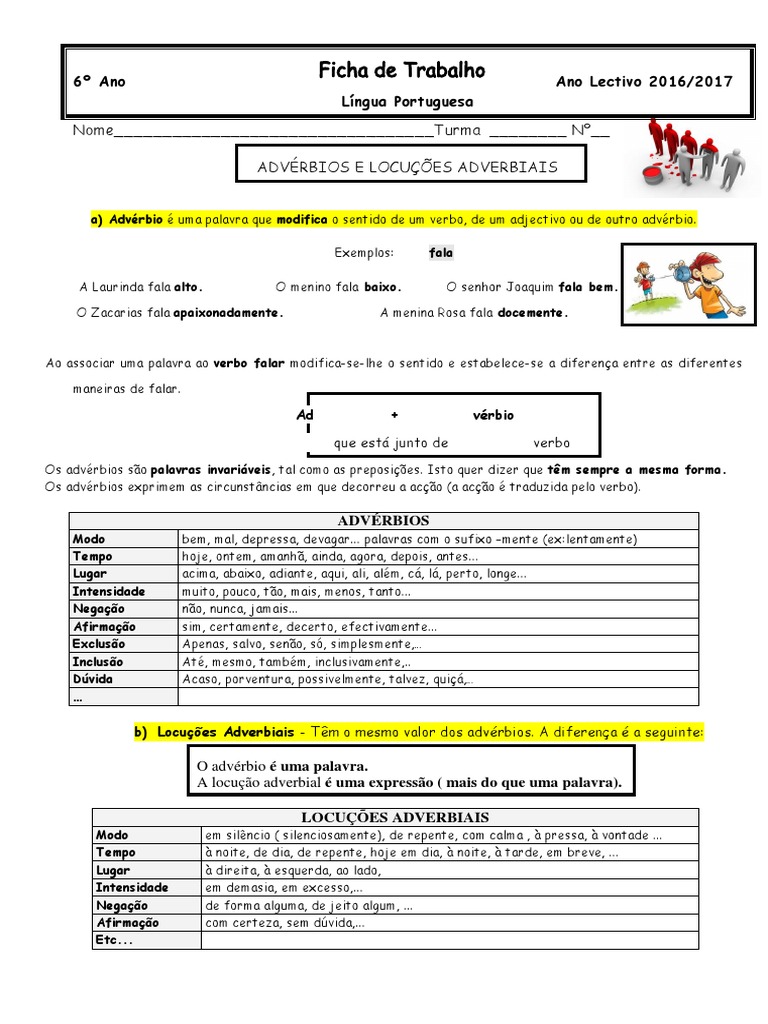 adverbios 5º - ficha.docx | Semântica Lexical | Advérbio