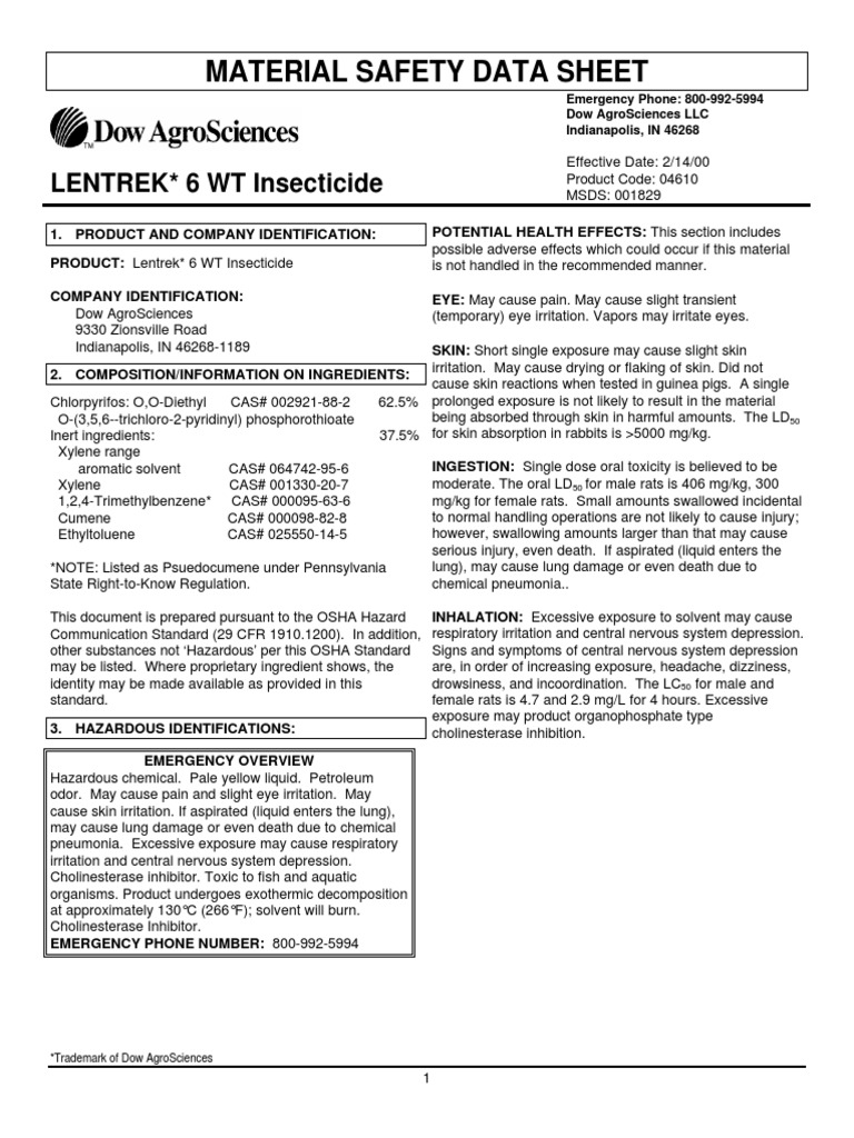 KellyData-VT-pesticide-MSDS-62719-62719-77-62719-77 Lentrek 6 WT ...