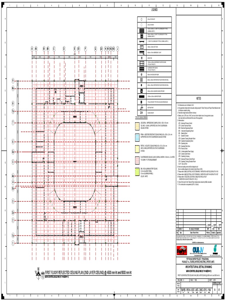First Floor Reflected Ceiling Plan (2Nd Layer Ceiling) at 4500 MM HT ...