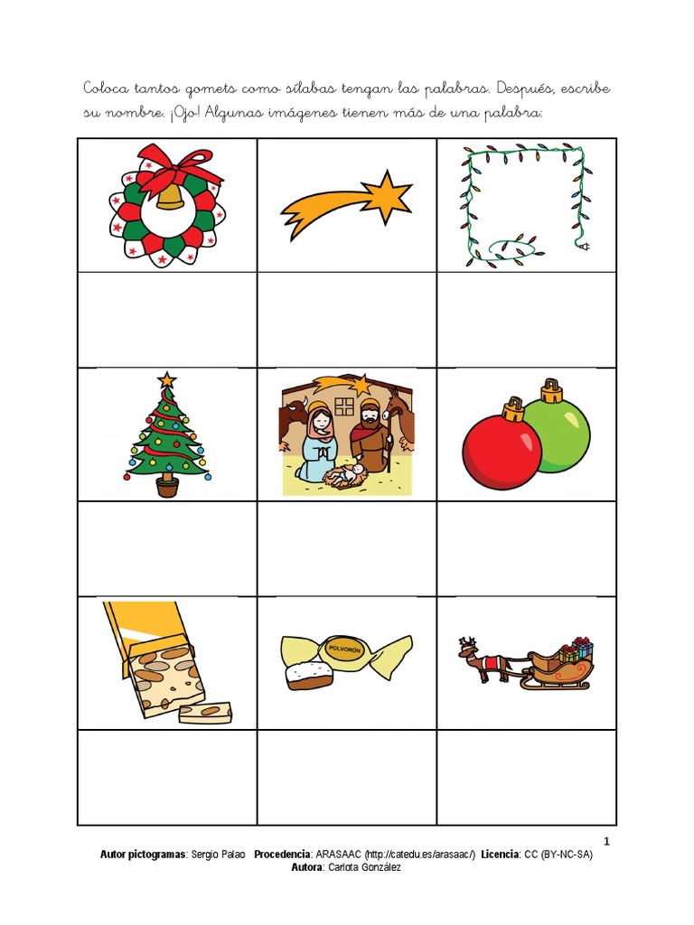 Conciencia Fonologica Navidad | Lingüística | Fonología