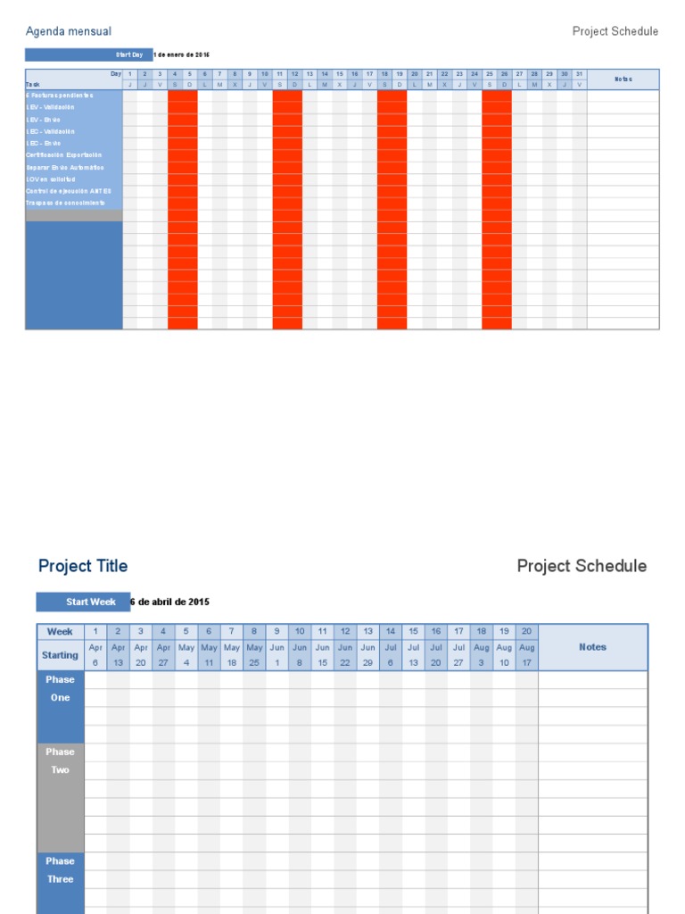 Project Schedule | PDF | Worksheet | Spreadsheet