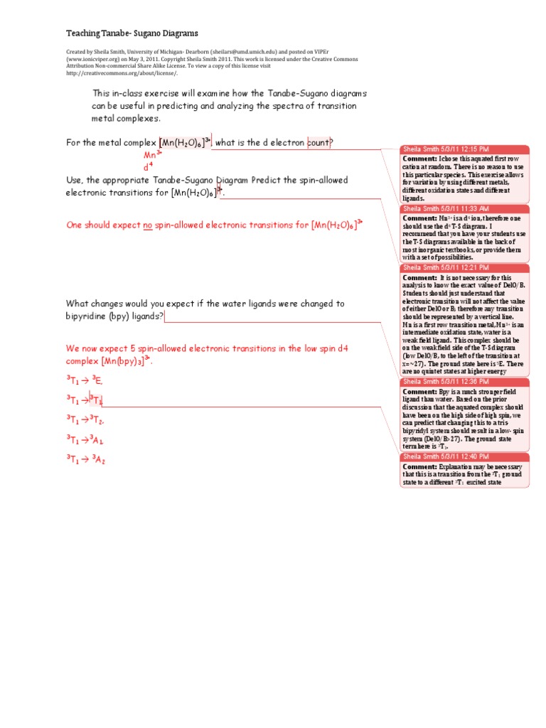 Teaching+Tanabe+Sugano+Diagrams Key | PDF | Coordination Complex ...