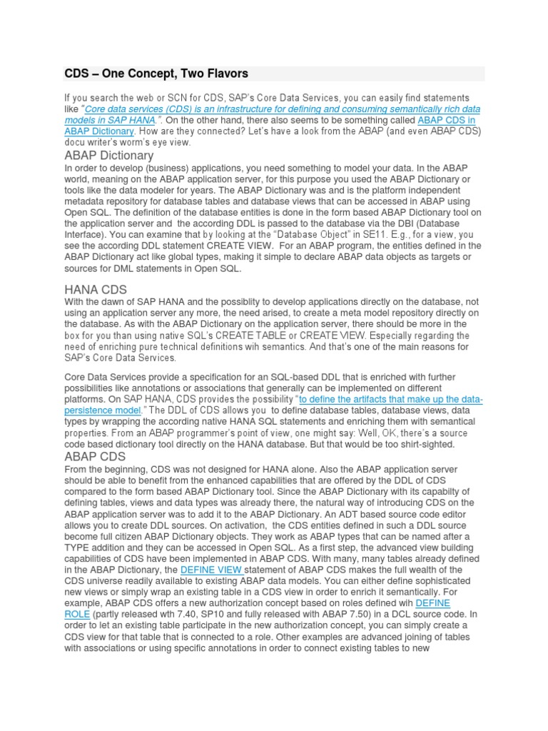 CDS - One Concept, Two Flavors | PDF | Data Management Software | Databases