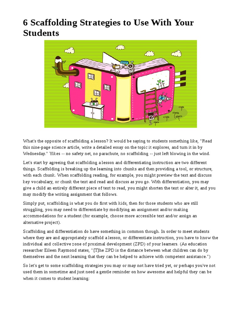 6 Scaffolding Strategies To Use With Your Students | PDF | Vocabulary ...