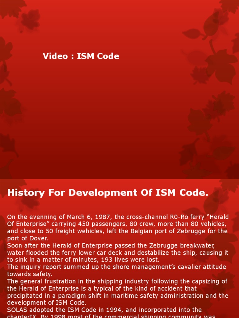 ISM Code | PDF | Safety | Industries