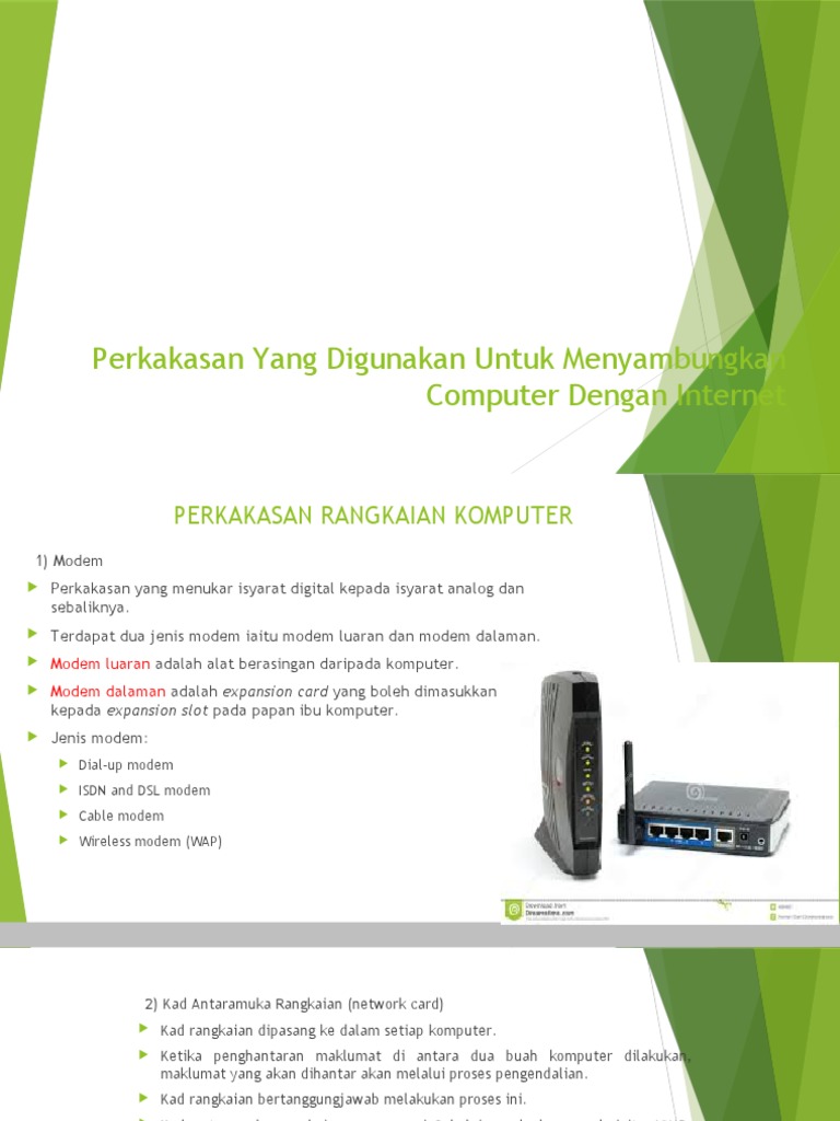 Perkakasan Yang Digunakan Untuk Menyambungkan Computer Dengan Internet ...