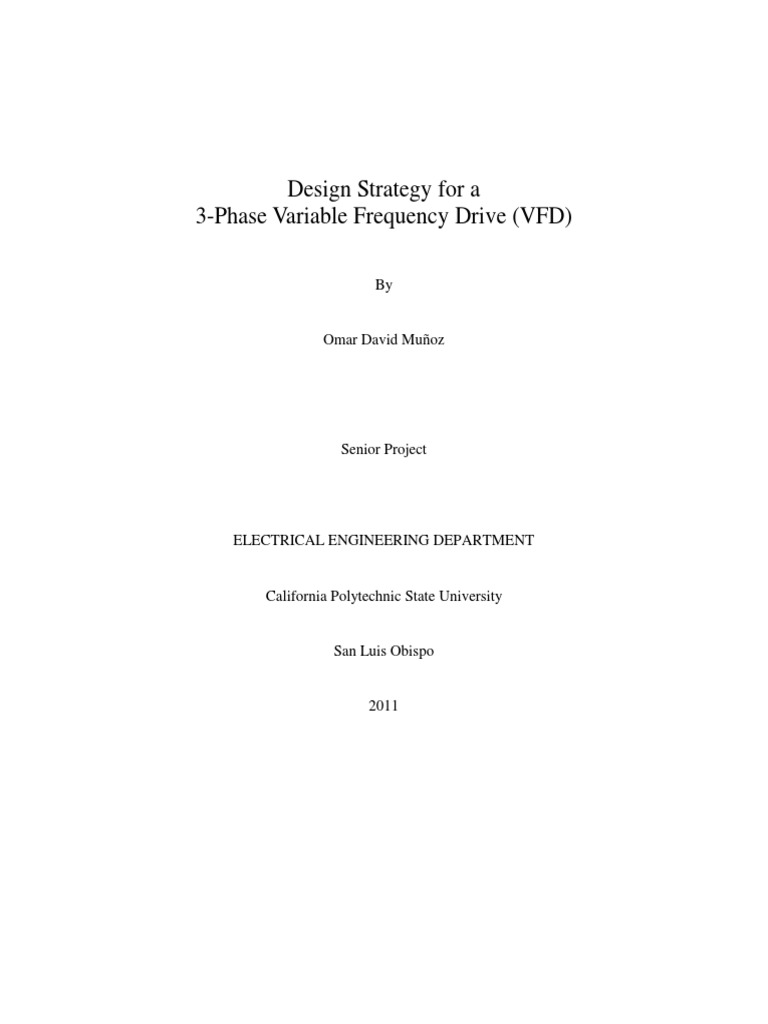 Design Strategy For A 3-Phase Variable Frequency Drive (VFD) PDF | PDF
