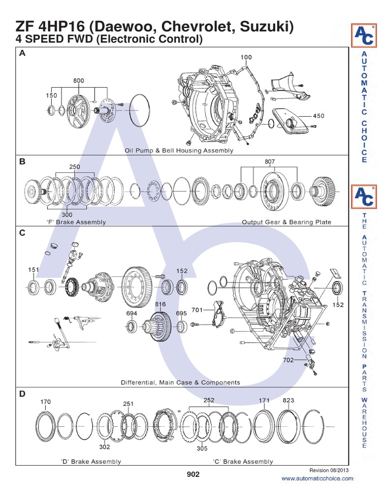 zf4hp16 PDF | PDF | Bearing (Mechanical) | Clutch