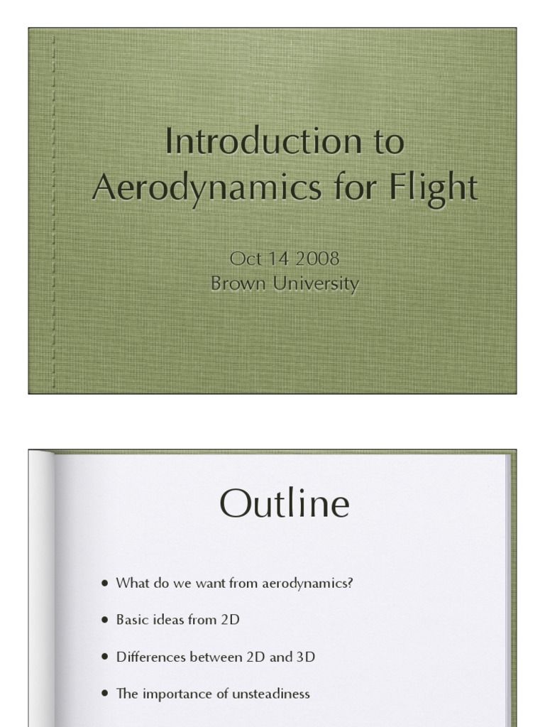 Introduction To Aerodynamics For Flight: Oct 14 2008 Brown University | PDF | Lift (Force ...