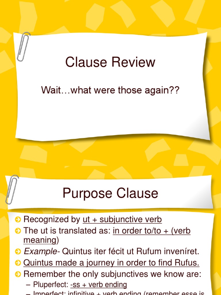 Clause Review: Wait What Were Those Again?? | PDF | Morphology ...
