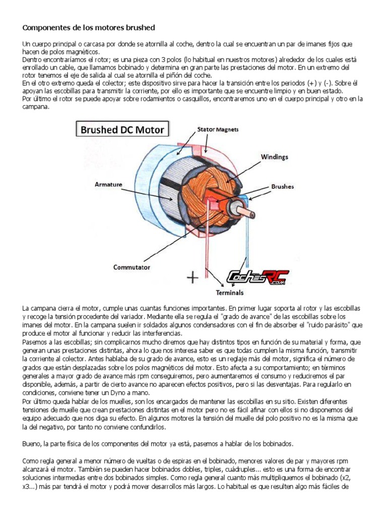 Componentes de Los Motores Brushed | PDF | Corriente eléctrica | Imán