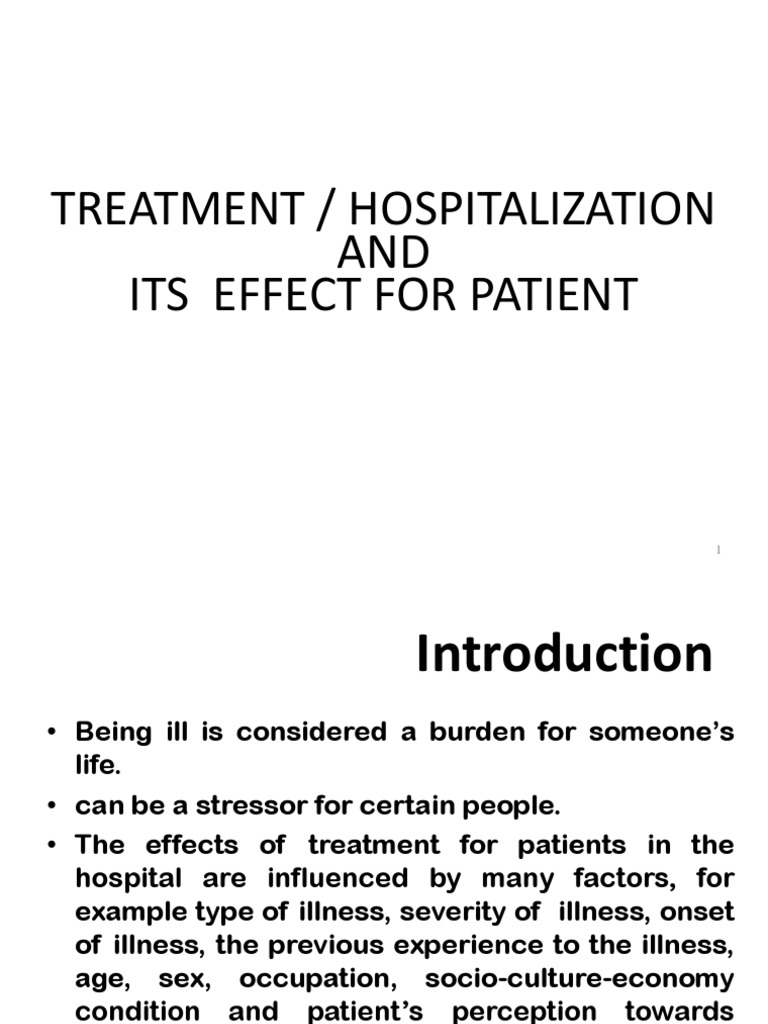 Effects of Treatment and Hospitalization on Patients | PDF | Stress ...