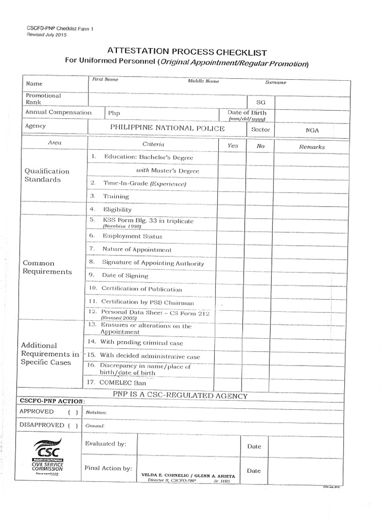 Attestation Process Checklist | PDF